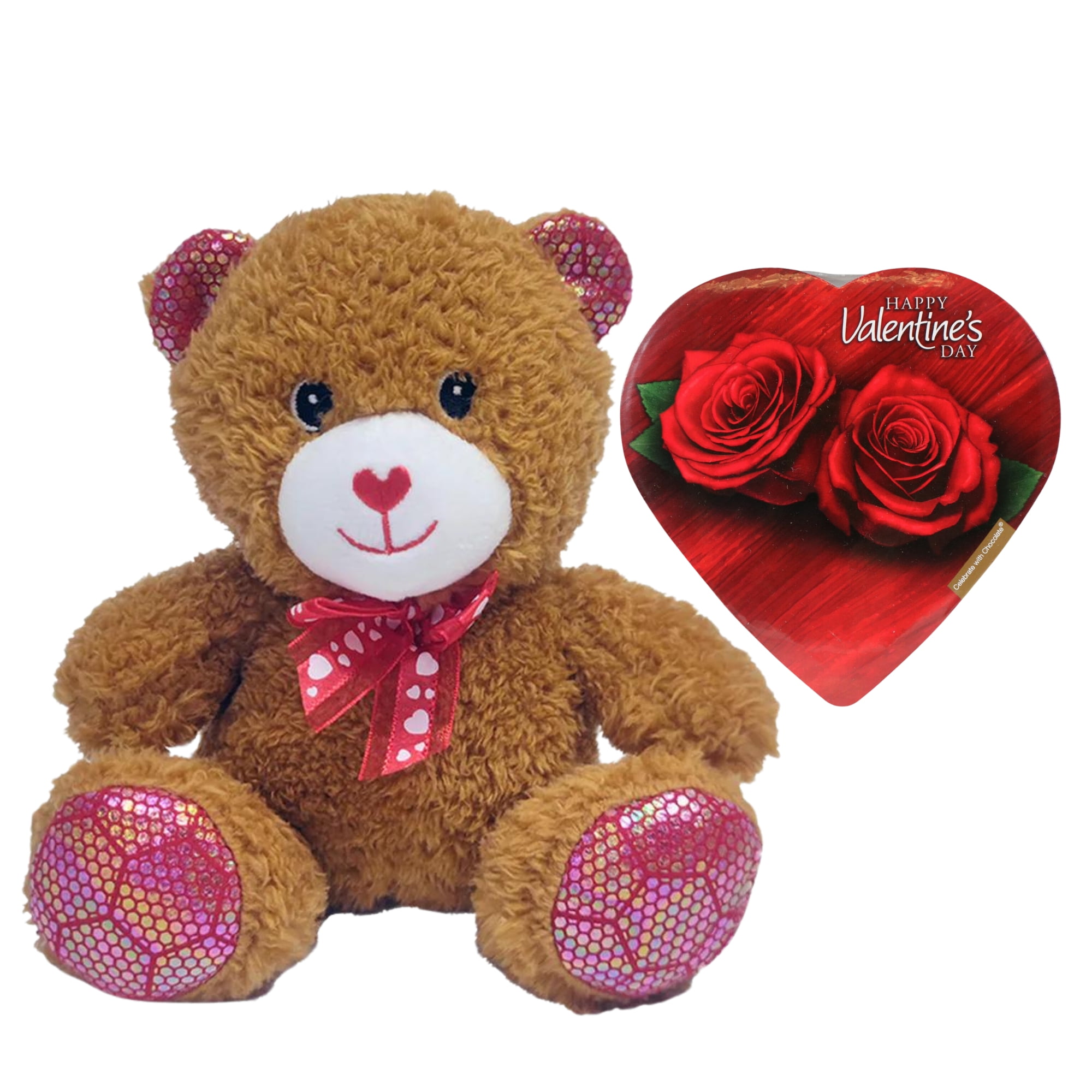 A1U Valentines Chocolate Scented Bears (TAN) & Assorted Chocolate Heart ...