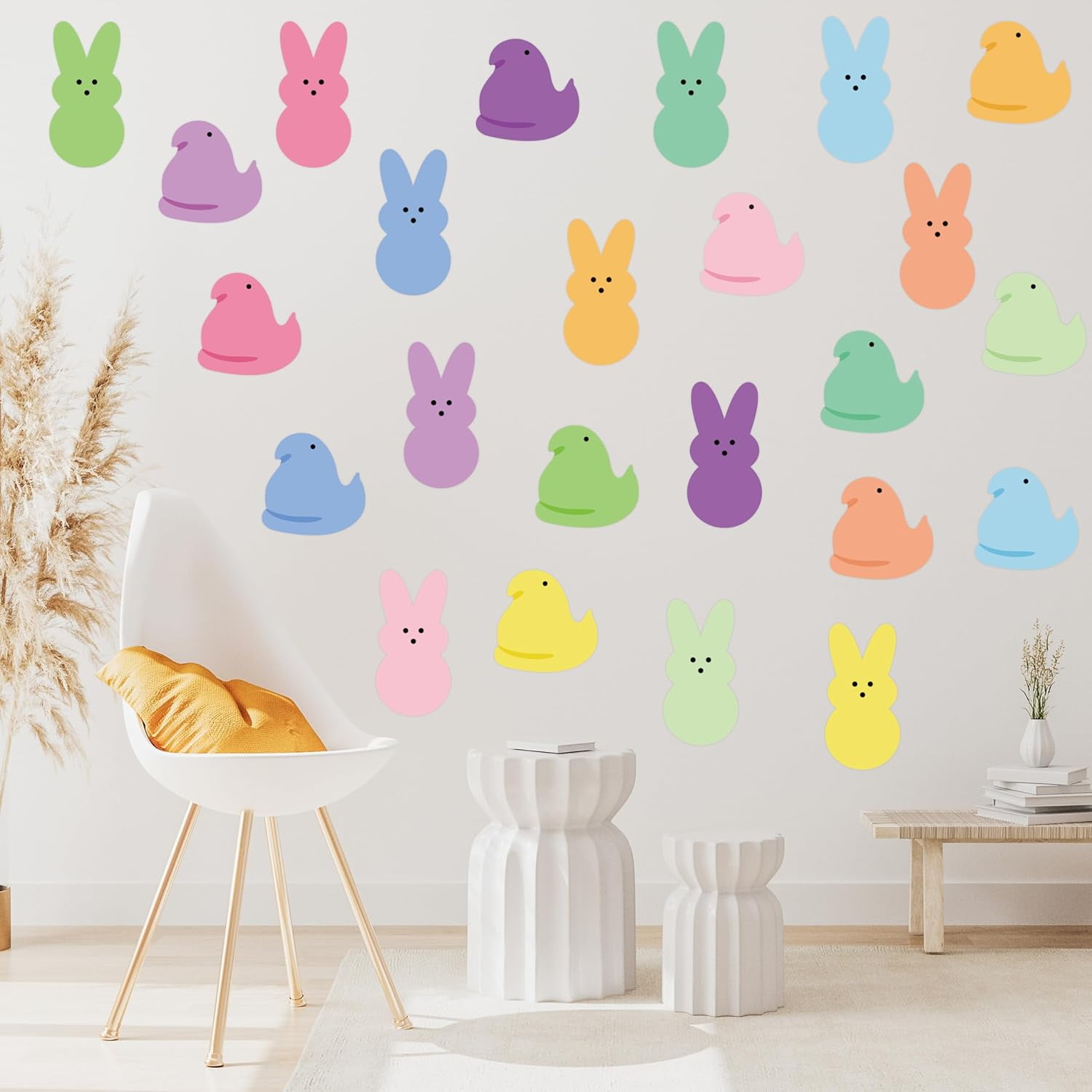 A1diee Easter Bunny Wall Stickers - 8Pcs Peeps Decals in Total 48 ...