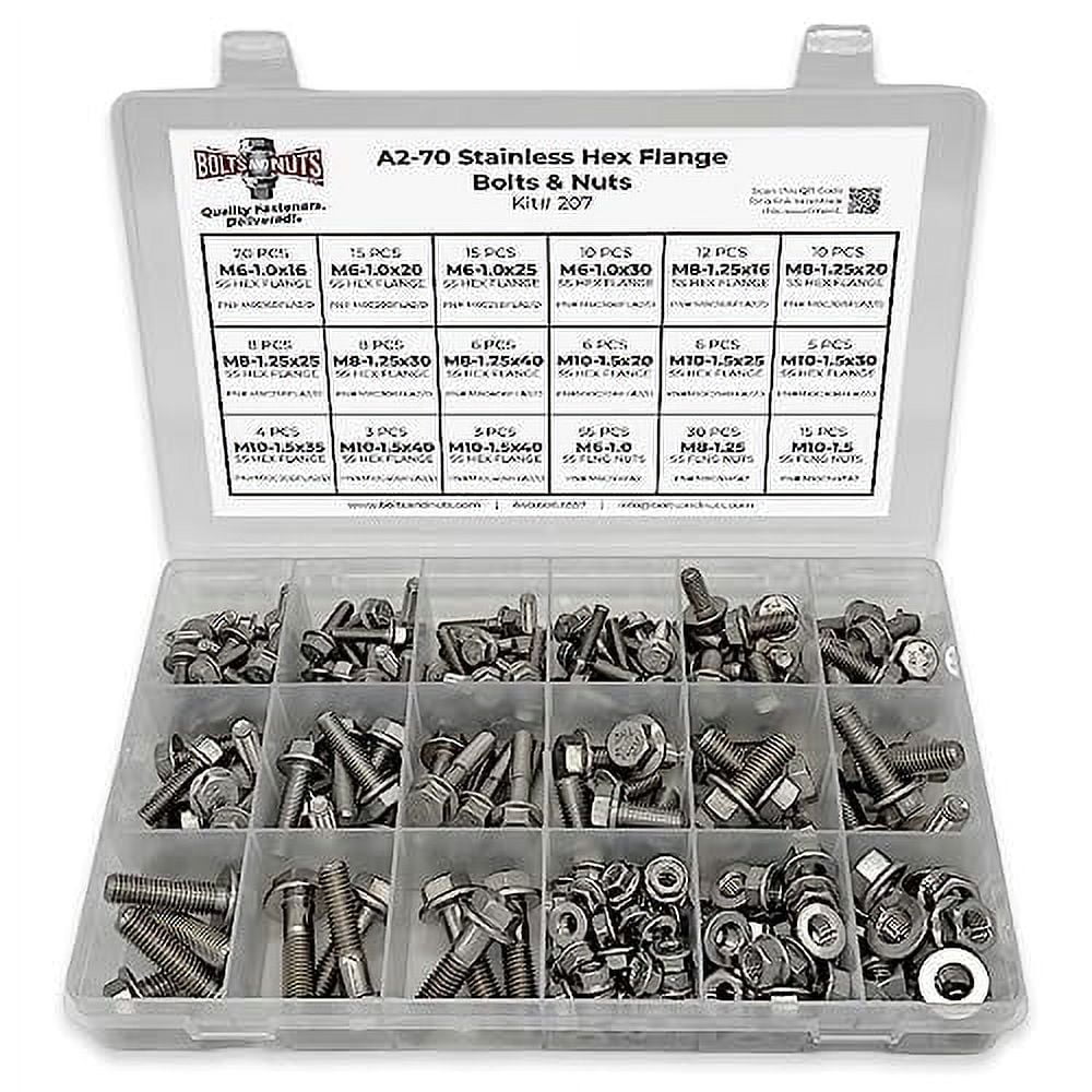 A2-70 Metric Stainless Steel Hex Flange Screws Bolts Nuts Assortment ...