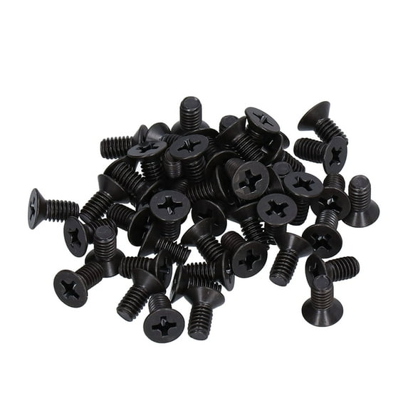 A2,70 Steel Countersunk Screws, 50Pcs M4 Cross Head, Black Zinc Plated ...