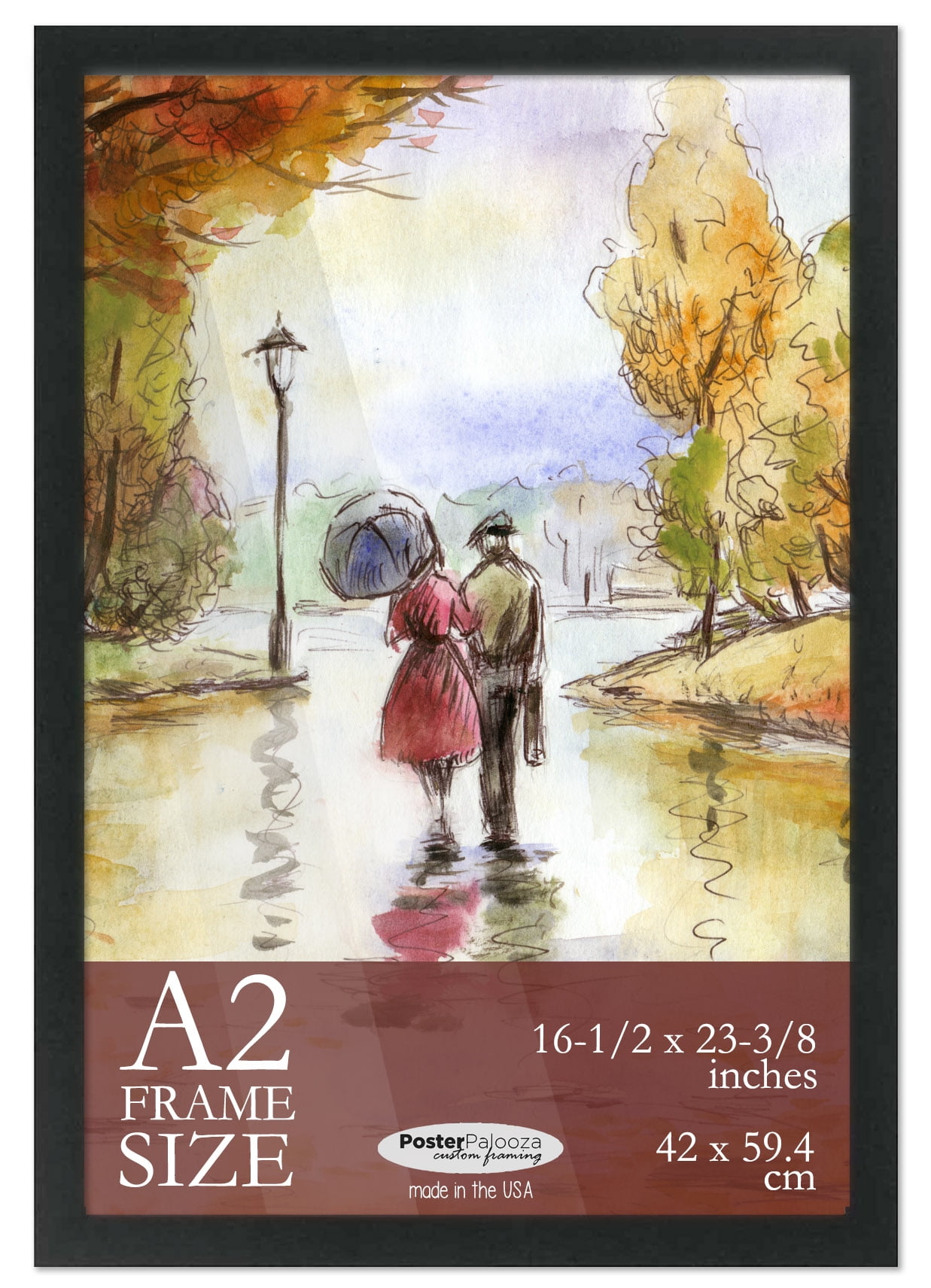 A2 Frame Black Modern Minimalist - Wooden 16.5x23.5 Frame - Modern Wood ...