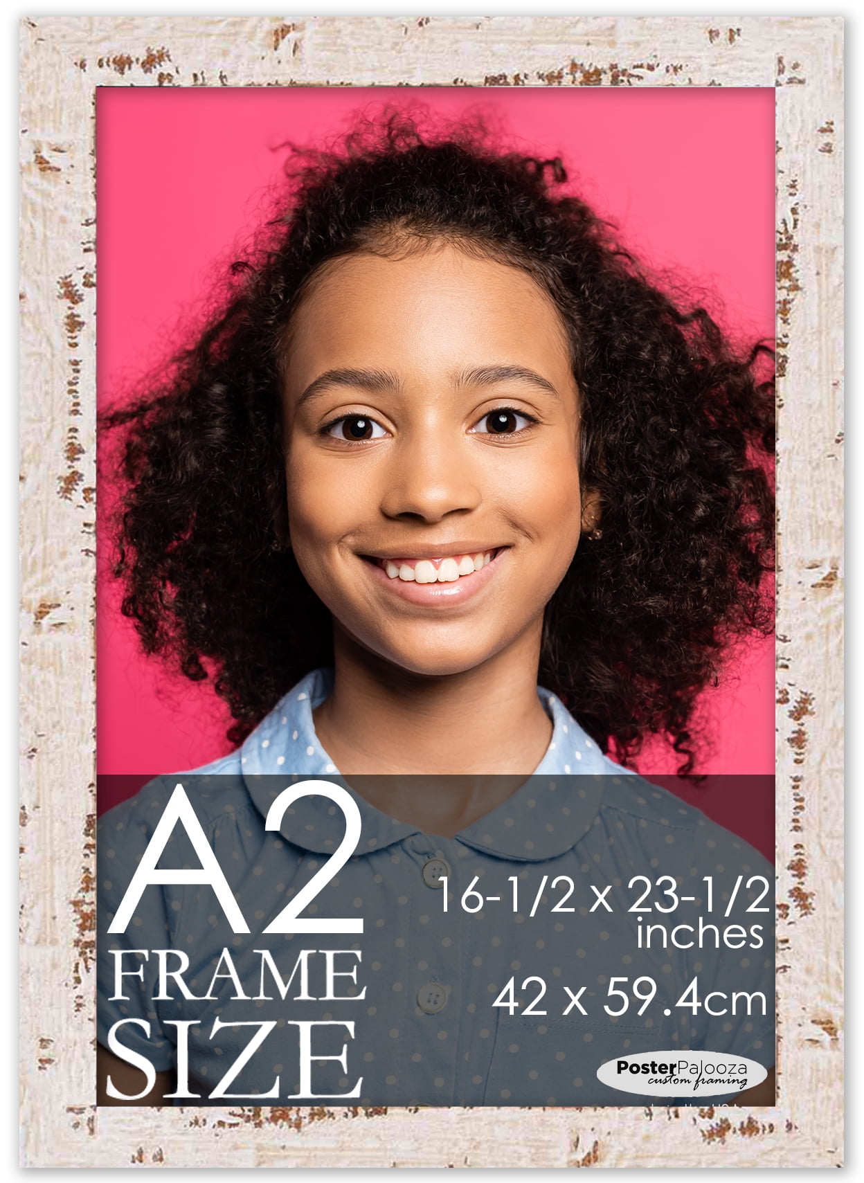 A2 Frame White Rustic Farmhouse - Wood A2 Picture Frame For A2 Size ...