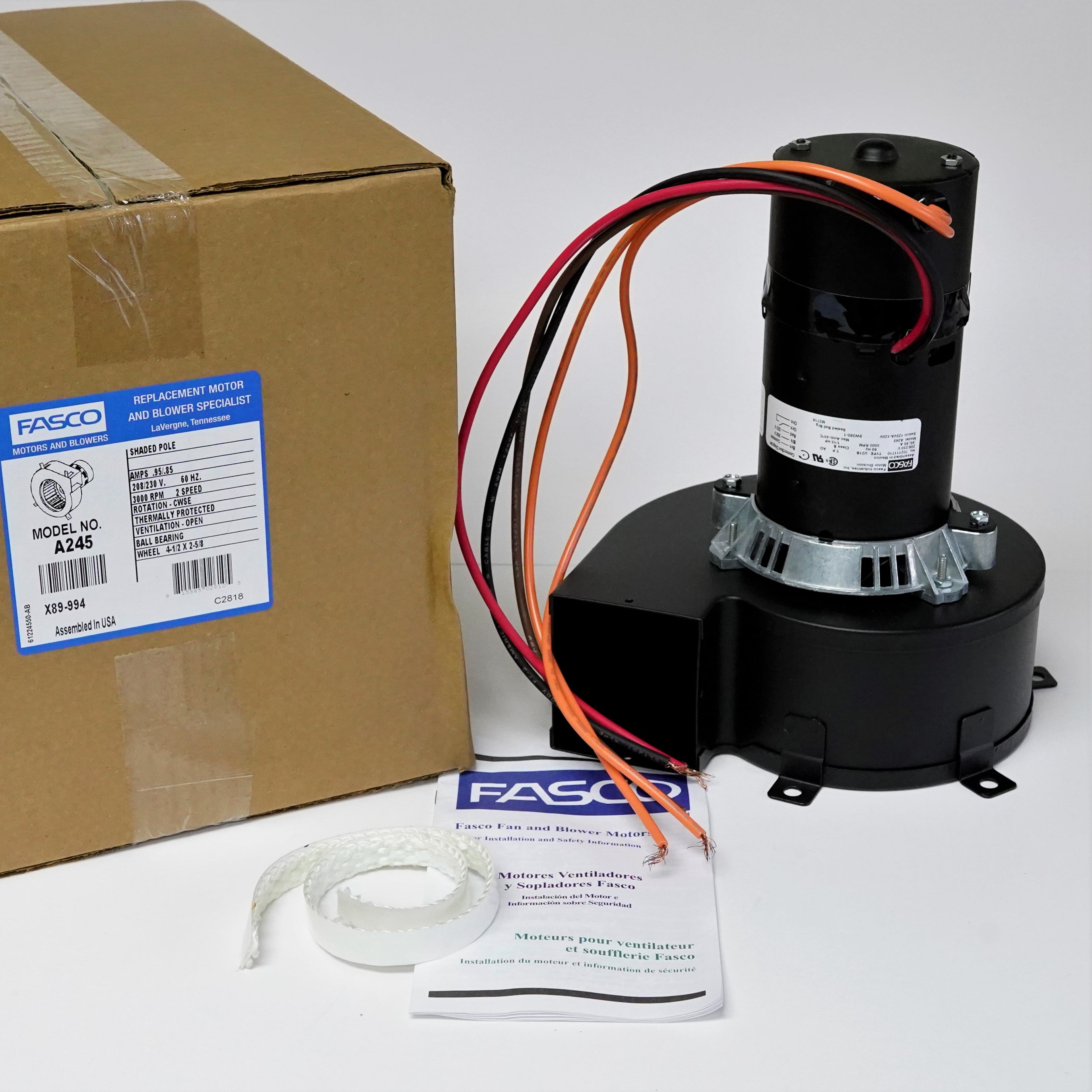 A245 Fasco Motor 7021-7490 704227801 704227802 70-42278-01 70-42278-02 ...