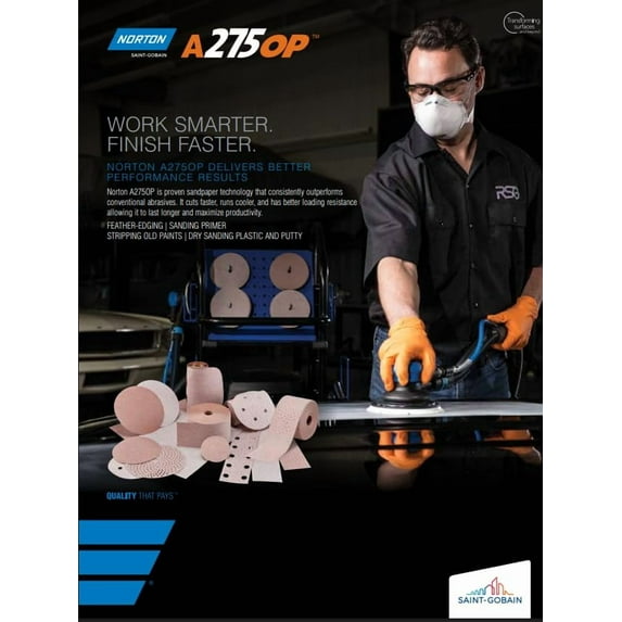 A275OP PSA Adhesive Sandpaper Roll, 180 Grit Sandpaper, Woodworking and ...