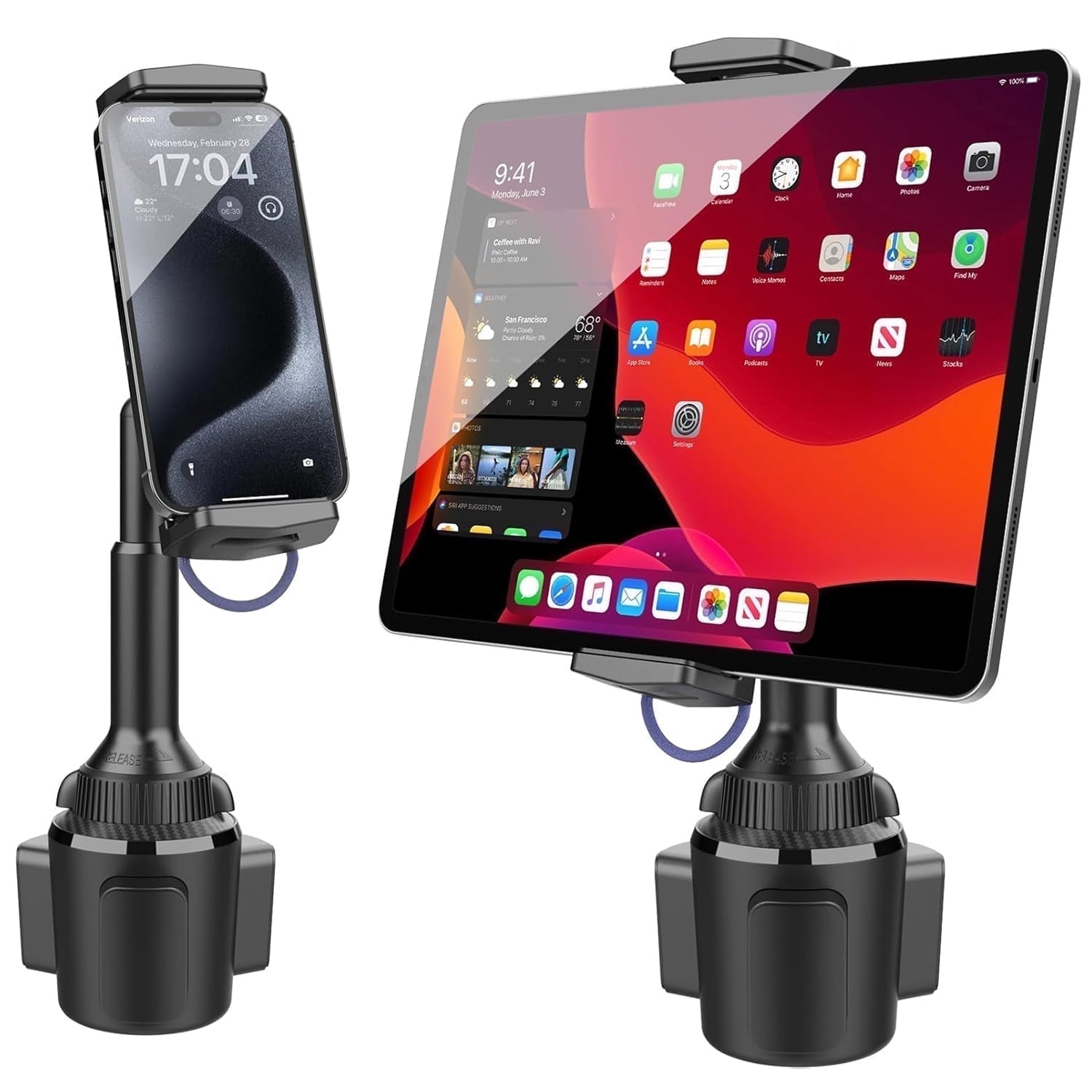 A2C Upgraded Cup Tablet Holder for Car, Adjustable Height iPad Car Cup ...