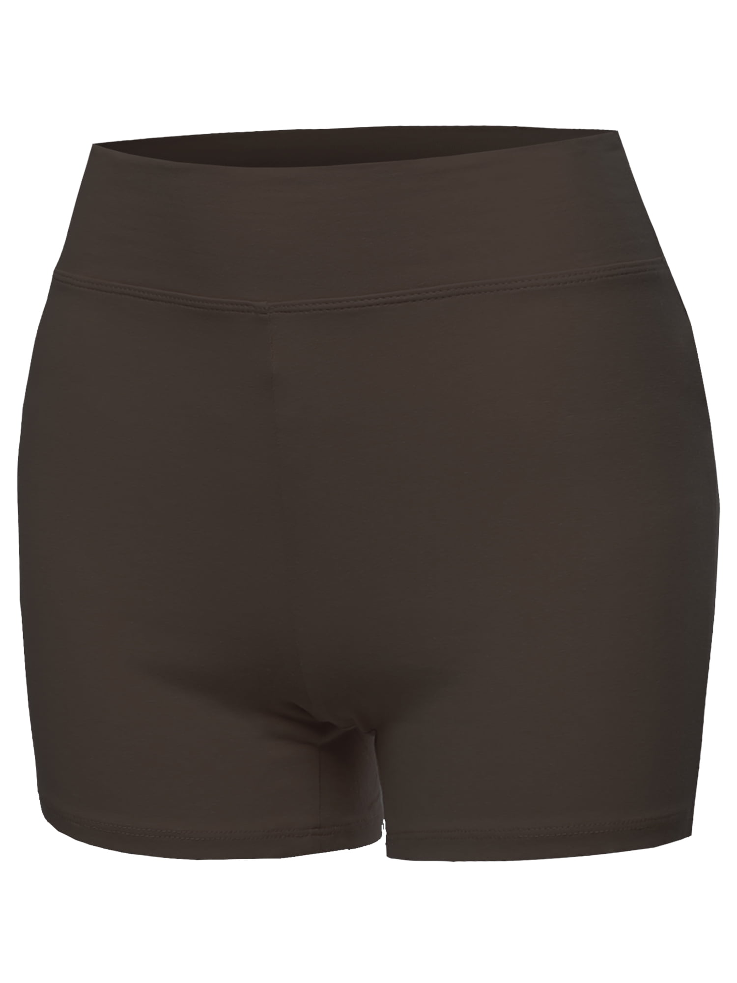 A2Y Women's Basic Solid Premium Cotton High Rise Bike Shorts Americano L - Walmart.com