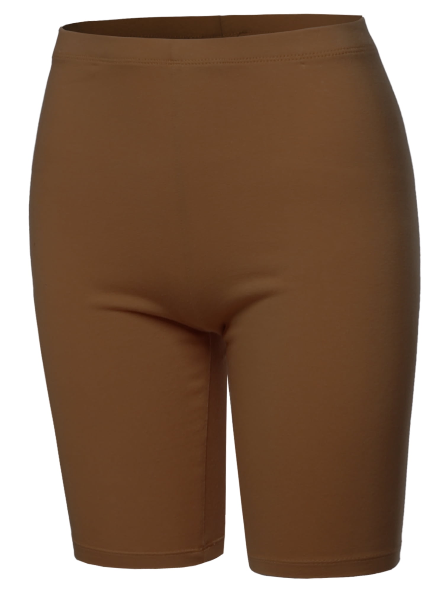 A2y Women S Basic Solid Premium Cotton Mid Thigh High Rise Biker