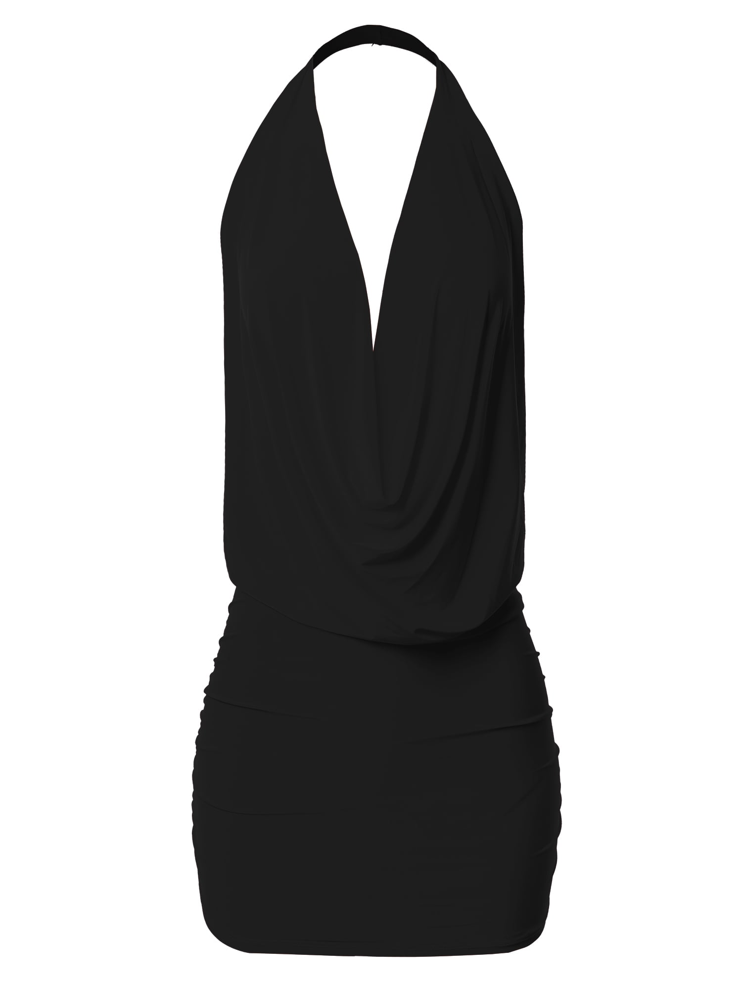 A2y Womens Deep Sexy V Neck Halter Backless Party Club Mini Dress