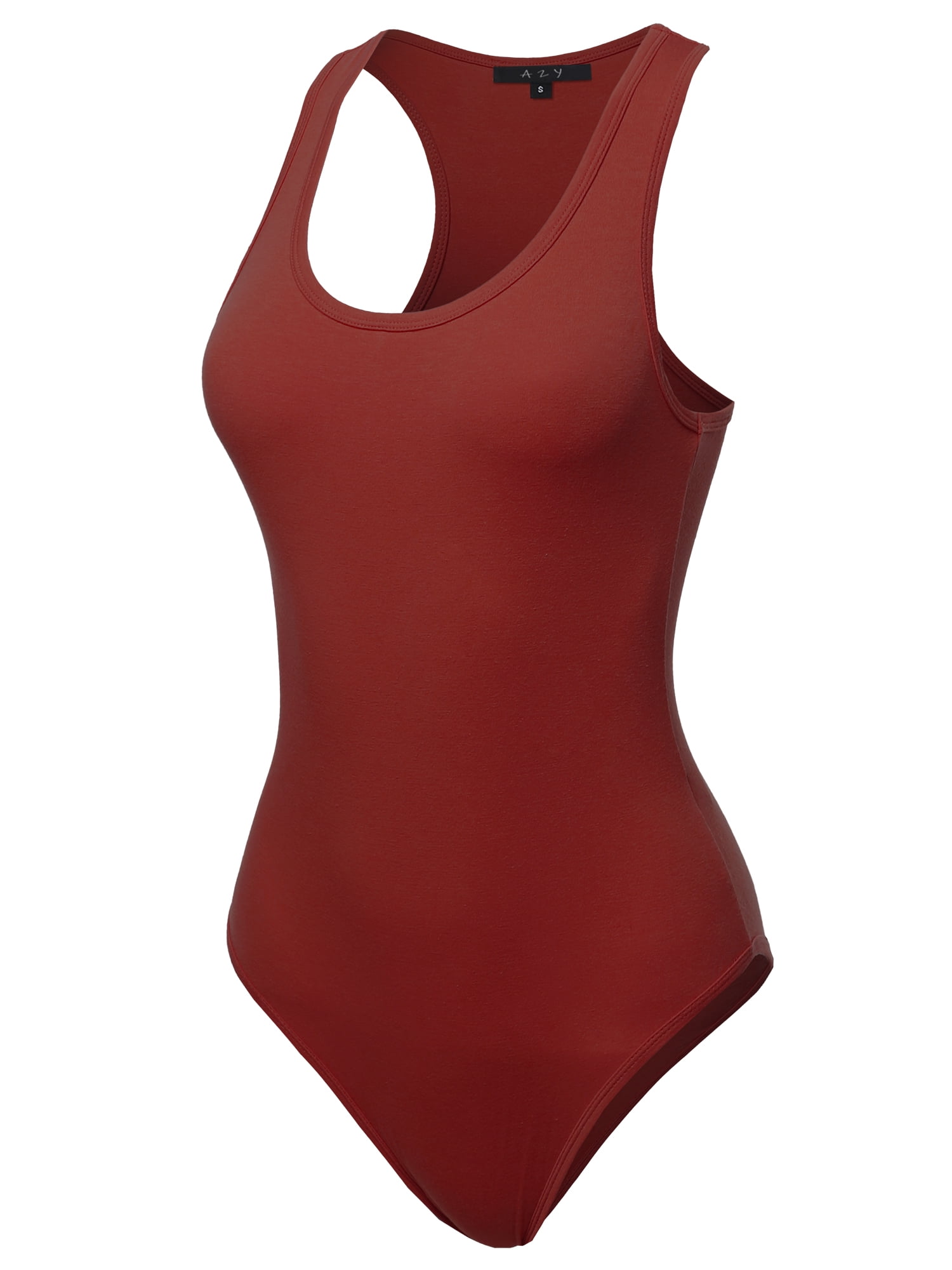 A2Y Women's Fashion Basic Premium Cotton Racerback Tank Body Suit Dark ...