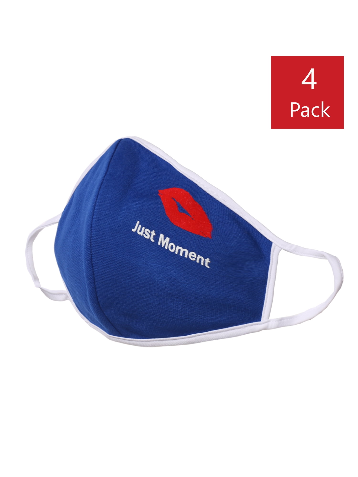 A2Y Women's Fashion Reusable Washable Face 3D Mask 4 Pack Royal Red Lip ...