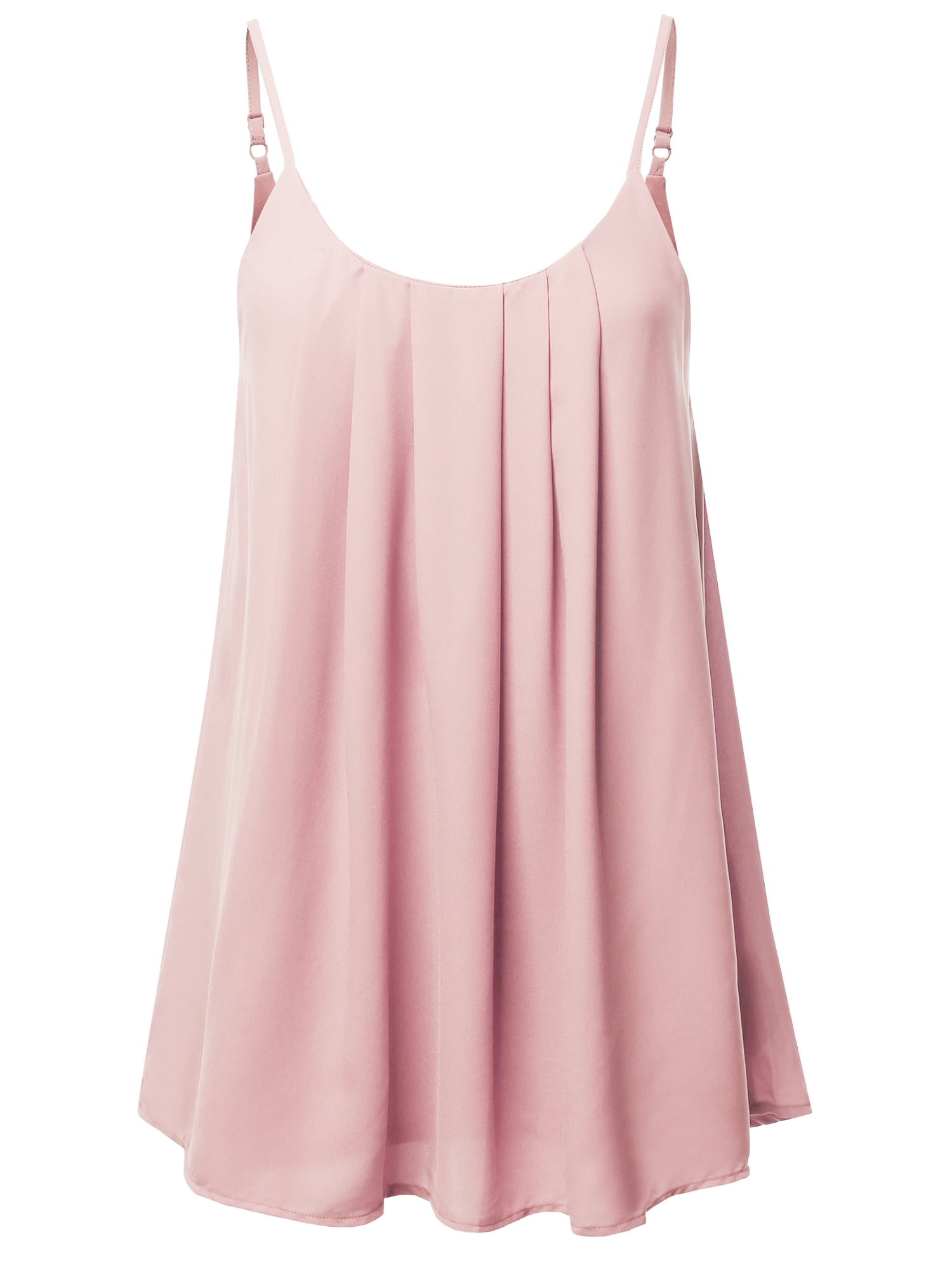 A2Y Women's Relaxed Fit Wool Dobby Woven Double Layer Spaghetti Cami ...