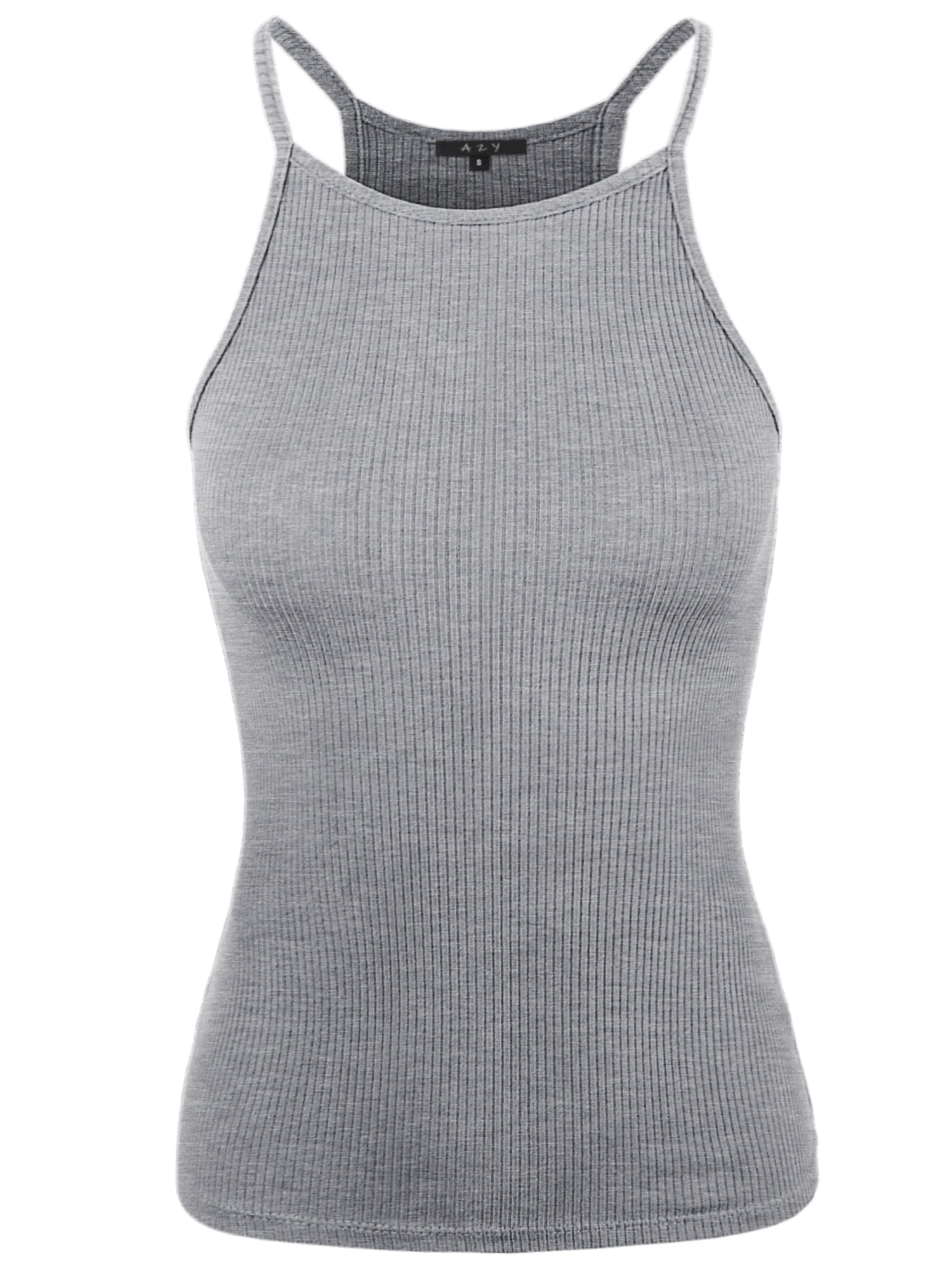 A2Y Women's Sexy Ribbed High Square Halter Neck Racerback Cami Top ...