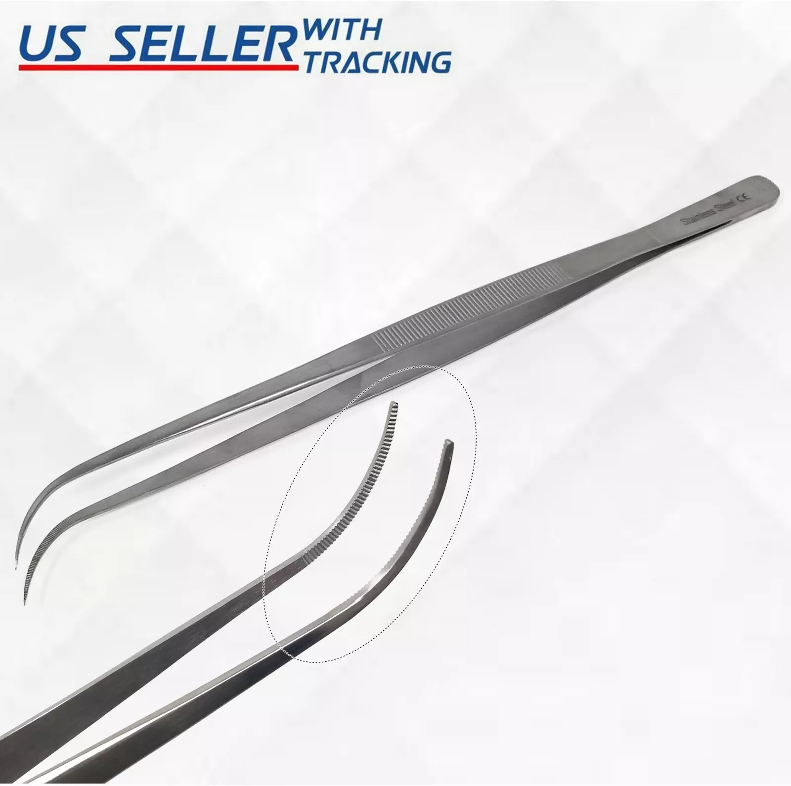 A2Z - 12" Kitchen Tweezers Fine Tweezer Tongs Stainless Steel Food ...