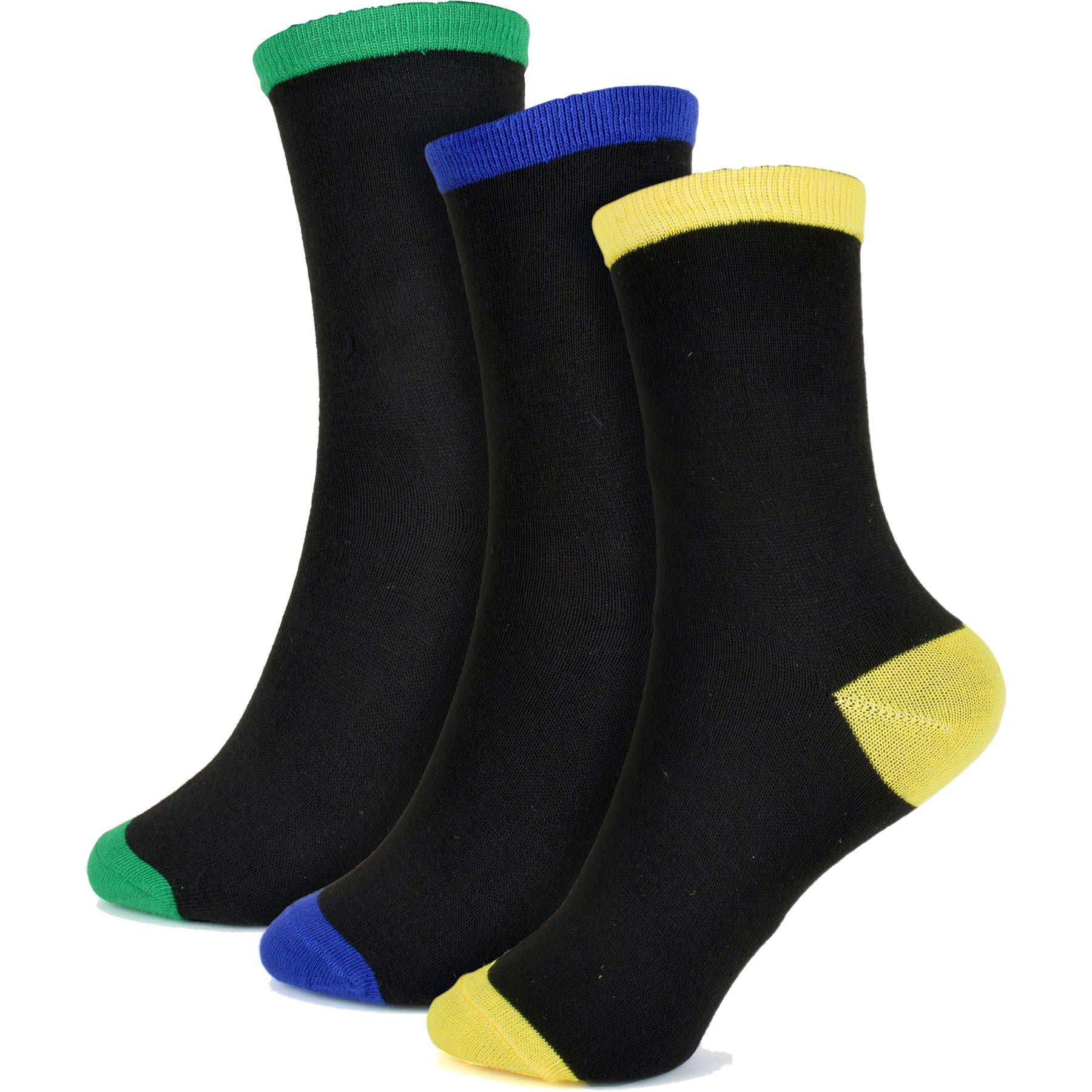 A2Z 4 Kids Boys Stylish Contrast Heel & Toe - Socks AZ123 Black B 3 ...