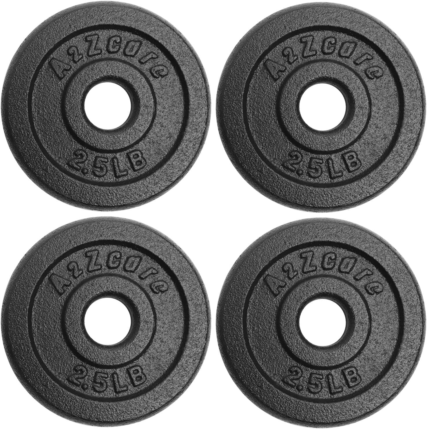 A2ZCARE Weight Plates Set 1.25 lbs to 15 lbs, Standard 1 Inch Cast Iron ...