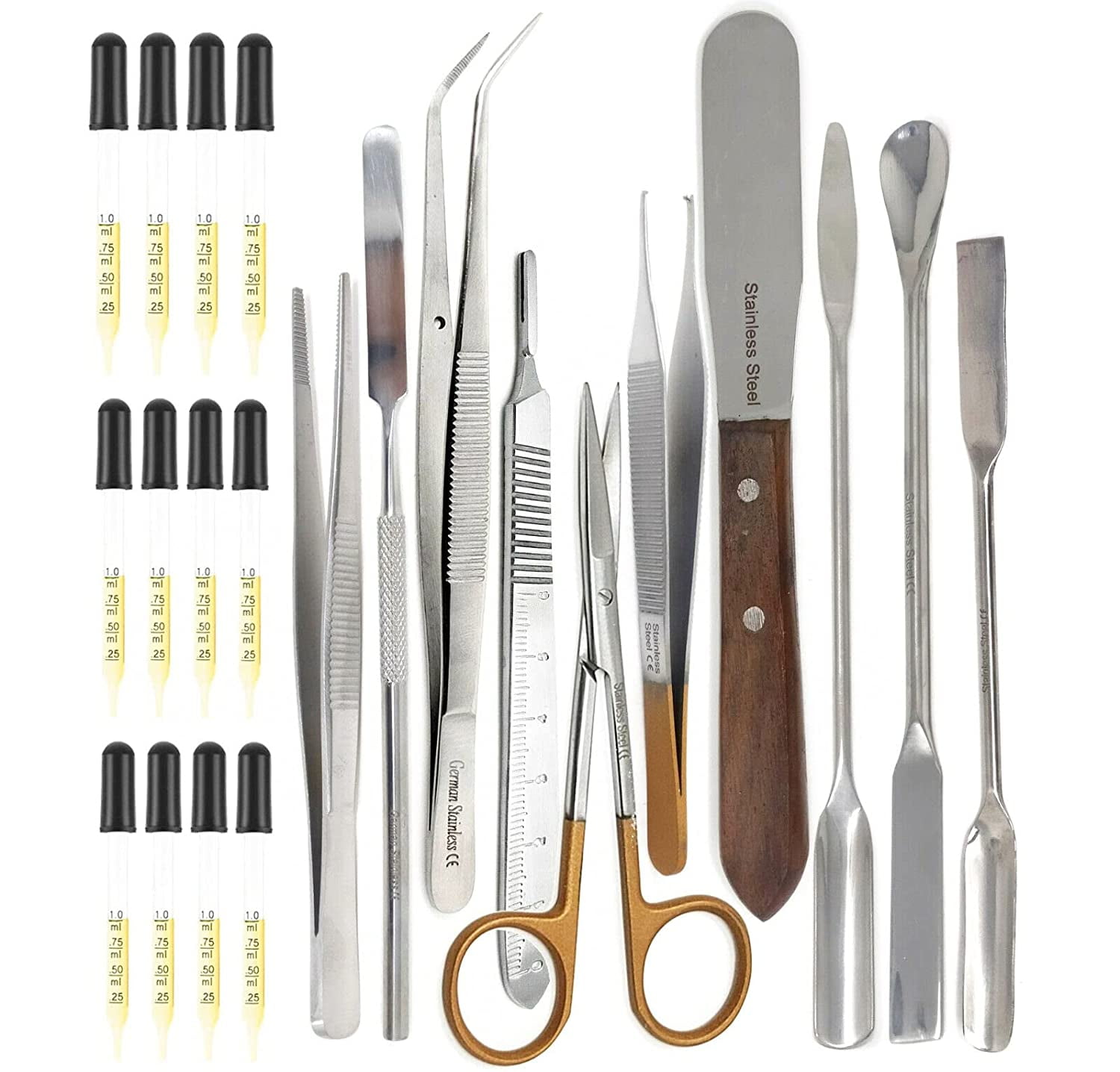 A2ZSCILAB - 22 PCS Science Lab Micro Spatula Tweezer Sampler Set ...