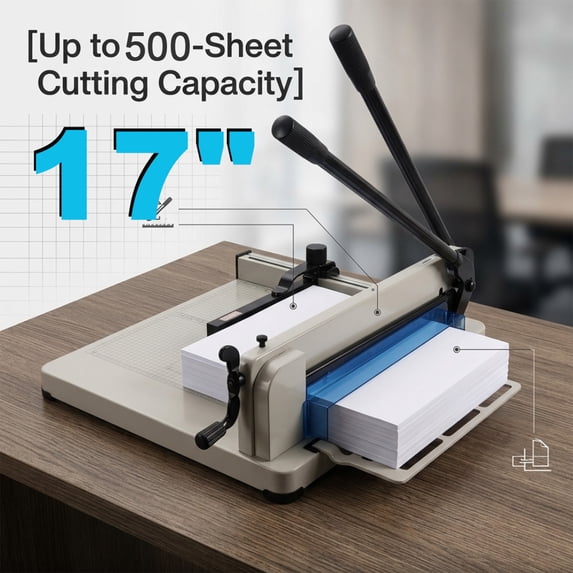 A3-17'' Paper Cutter Guillotine Paper Cutter, Heavy Duty Guillotine ...