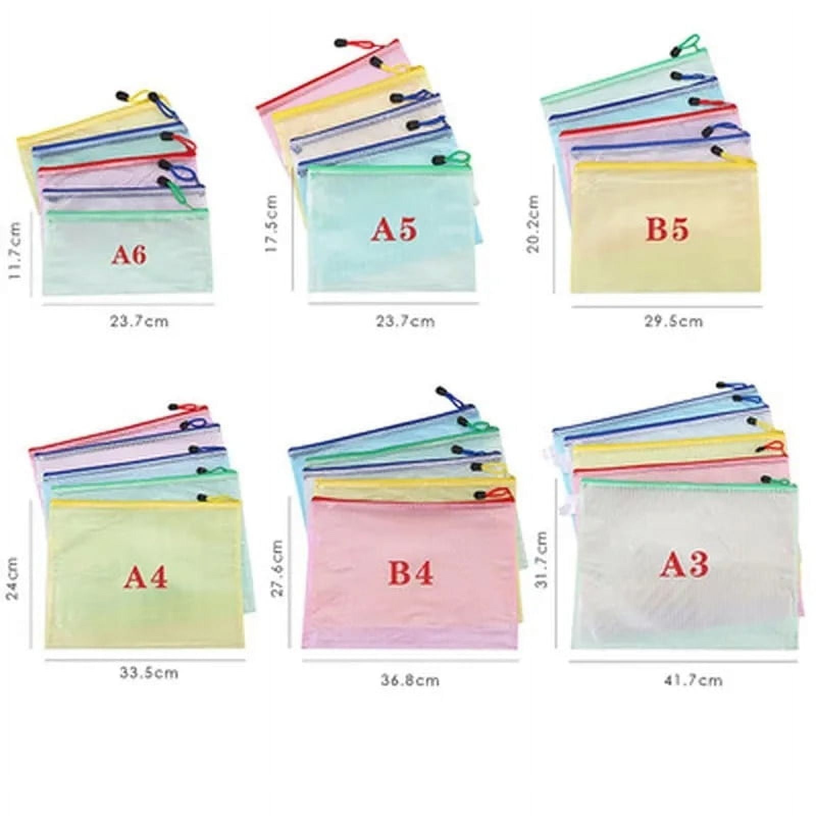 A3 A4 A5 A6 B4 B5 Plastic Folder File Envelope Poly Stationery Storage Waterproof Zipper PVC ...
