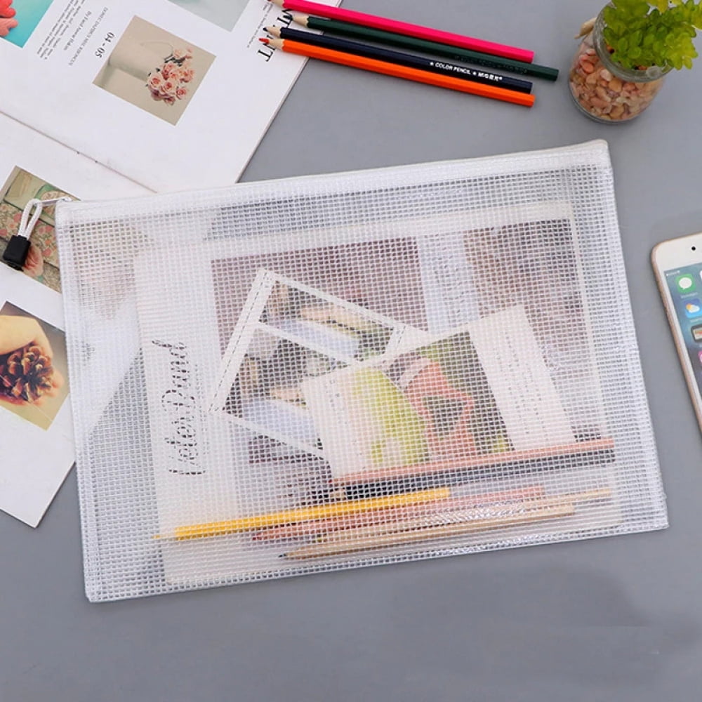 A3/A4/A5/A6 Mesh Zipper Storage Bag Document Bag Waterproof Zip Pouch ...