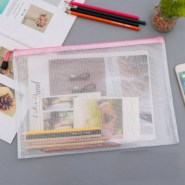 A3/A4/A5/A6 Mesh Zipper Storage Bag Document Bag Waterproof Zip Pouch ...