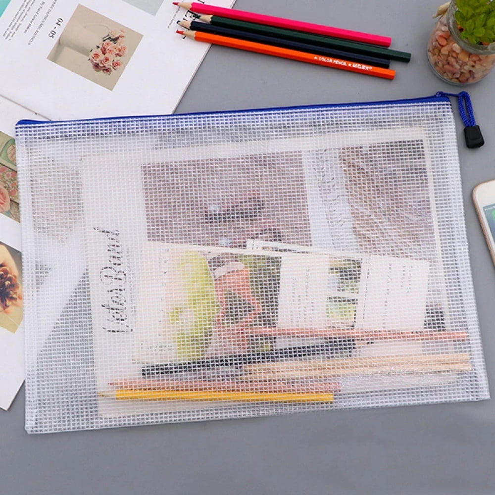 A3/A4/A5/A6 Mesh Zipper Storage Bag Document Bag Waterproof Zip Pouch ...