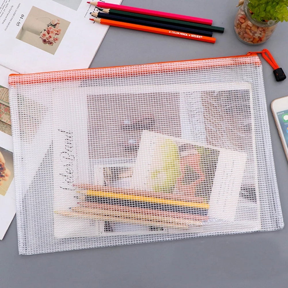 A3/A4/A5/A6 Mesh Zipper Storage Bag Document Bag Waterproof Zip Pouch ...