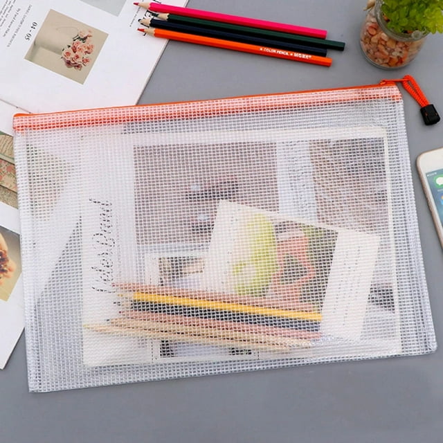 A3/A4/A5/A6 Mesh Zipper Storage Bag Document Bag Waterproof Zip Pouch ...