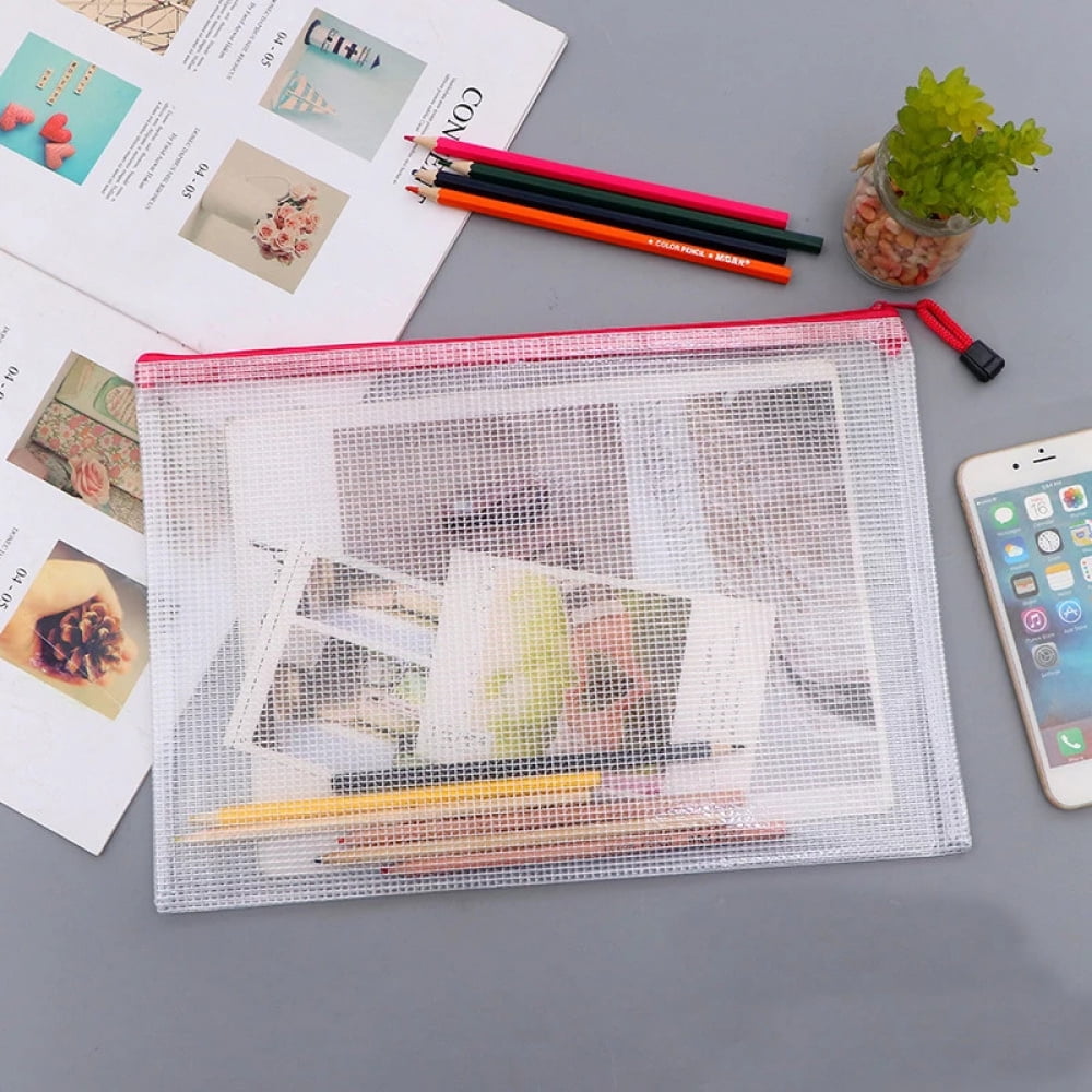 A3/A4/A5/A6 Mesh Zipper Storage Bag Document Bag Waterproof Zip Pouch ...