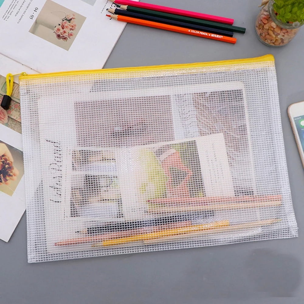 A3/A4/A5/A6 Mesh Zipper Storage Bag Document Bag Waterproof Zip Pouch ...