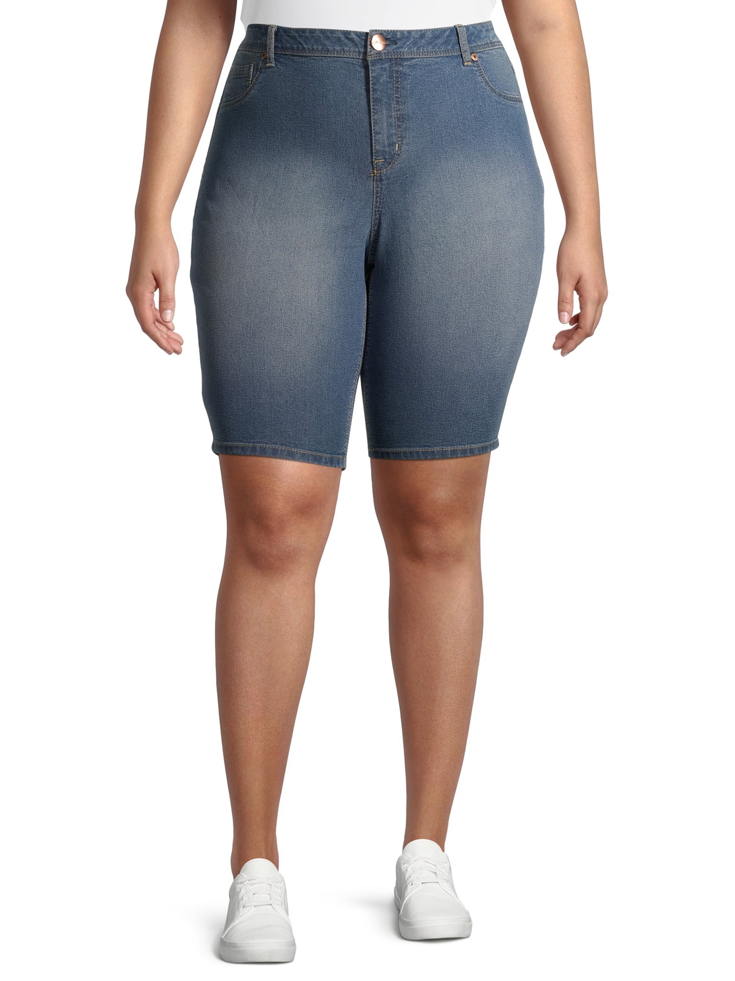 A3 Denim Women's Plus Size Bermuda Shorts, 11" Inseam, Sizes 16W-26W - Walmart.com