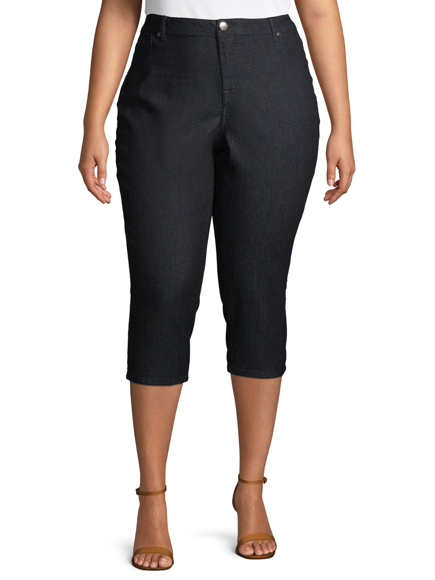 A3 Denim Women's Plus Size Constructed Waist Capris - Walmart.com