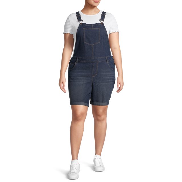 A3 Denim women's Plus Size Denim Shortalls - Walmart.com