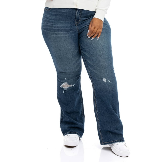 A3 Denim Women's Plus Size High Rise Flare Jeans - Walmart.com