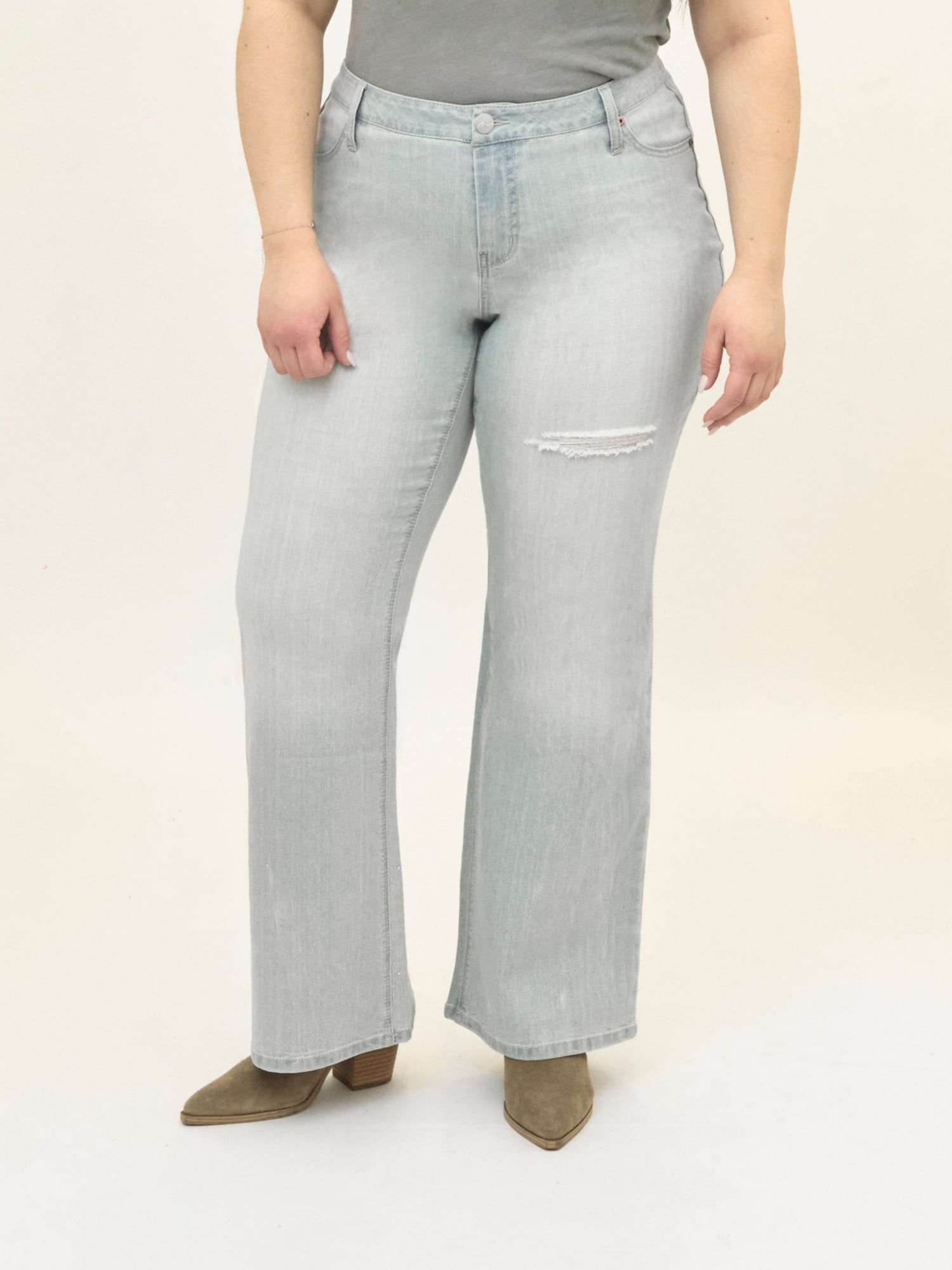 A3 Denim Women's Plus Size High Rise Flare Jeans - Walmart.com