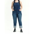 A3 Denim Women's Plus Size Stretch Denim Overalls with Cuffs - Walmart.com