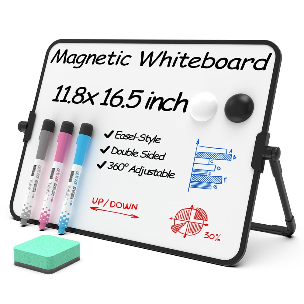 A3 Dry Erase Whiteboard with Stand, Erasable Desktop Presentation Board ...