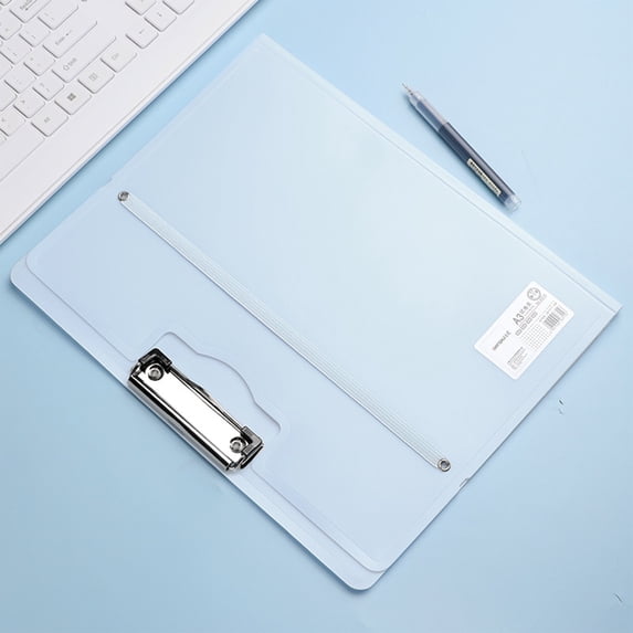 A3 File Folder Plastic Document Holder with Clip for Exam Papers School ...