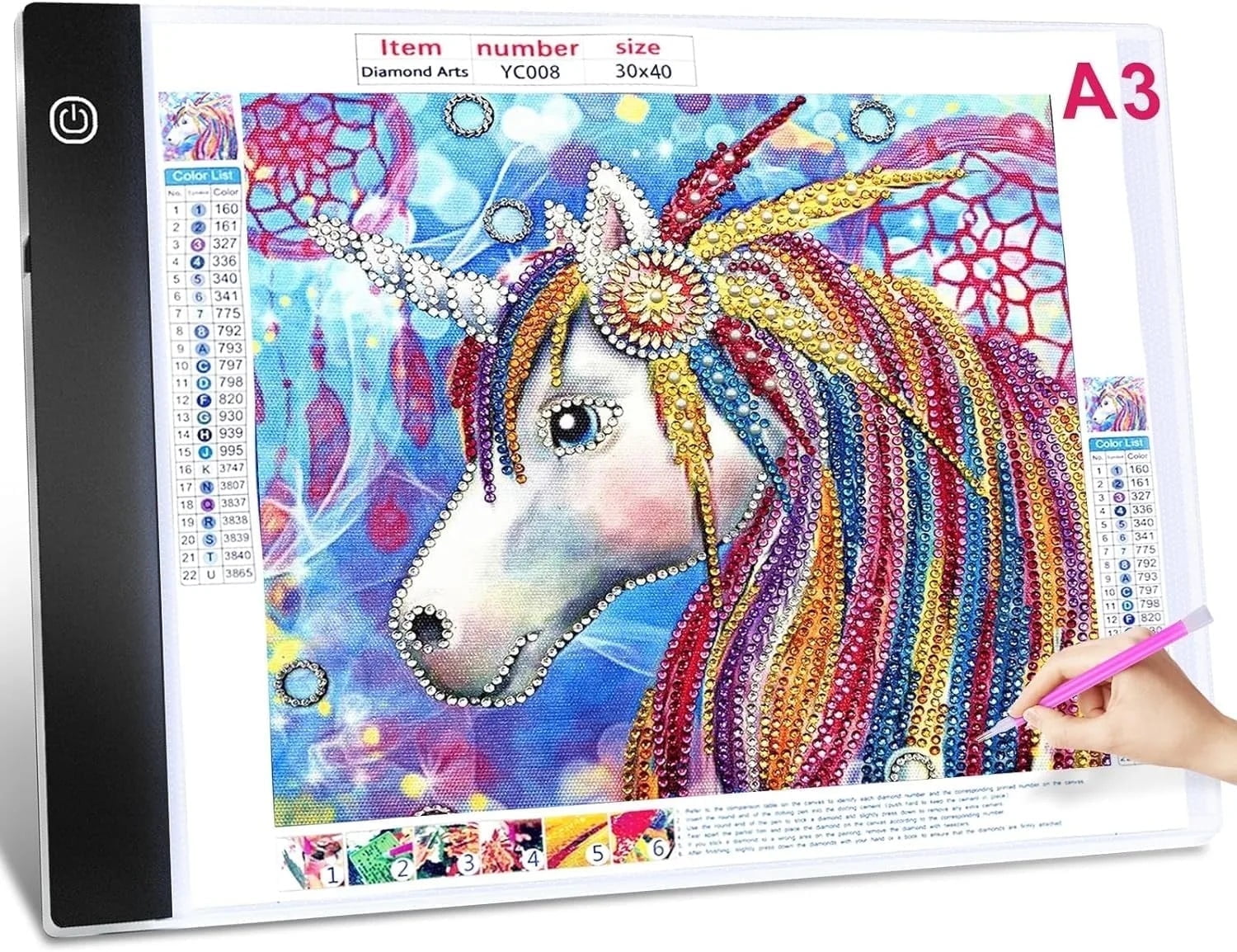 A3 LED Light Box Tracer with 3-Level Brightness, LED Artcraft Tracing ...