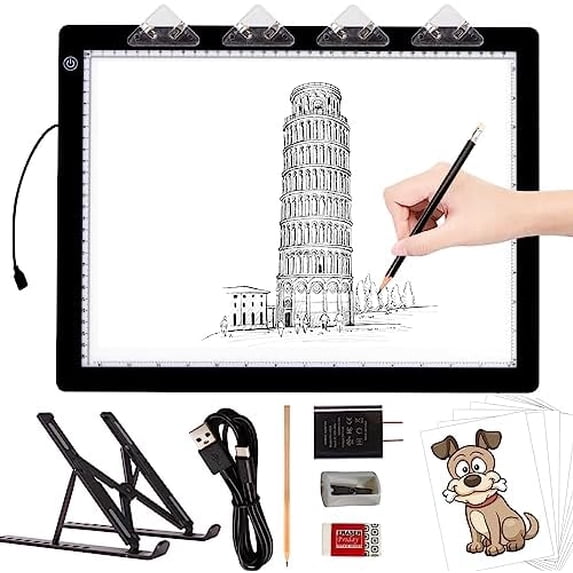 A3 Light Pad with Foldable Stand, UL Certified Adapter, 8000 Lux Super ...