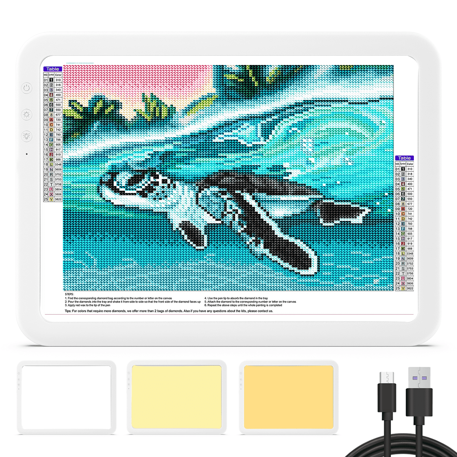 A3 Light Tracing Box with 3 Colours and 6 Dimming Levels Brightness ...