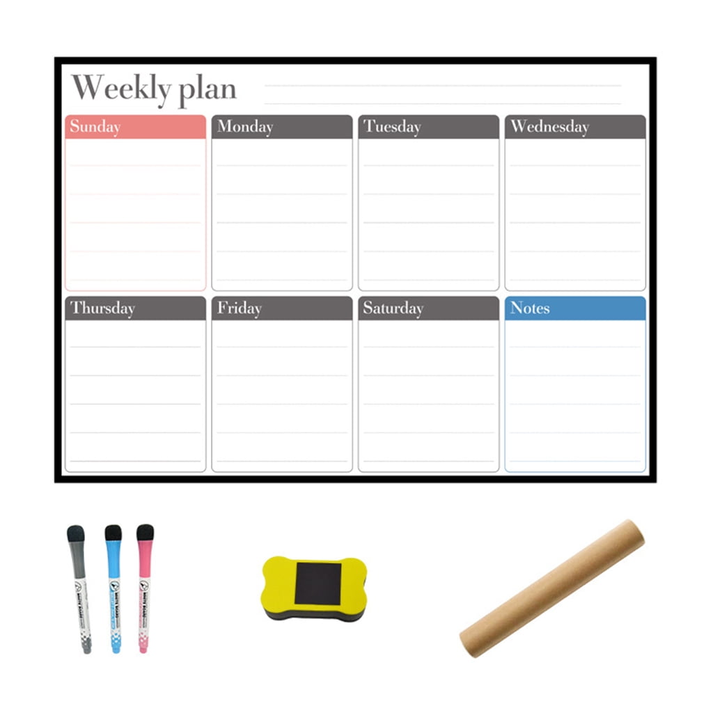 A3 Magnetic Weekly Planner Whiteboard Fridge Magnet Daily Message ...
