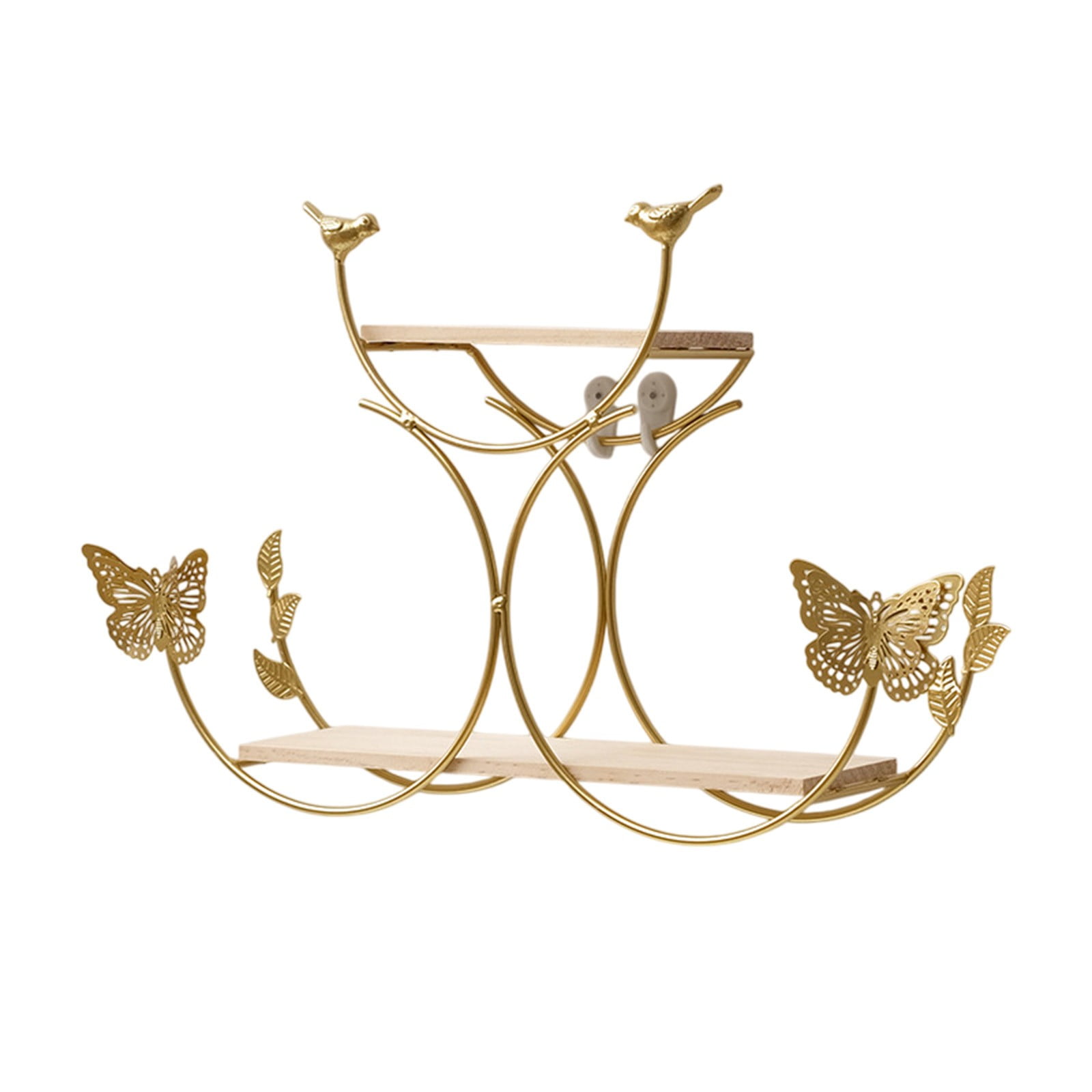 A3 No Punch Gold Wall Mounted Shelf For Living Room Decor And Storage C ...