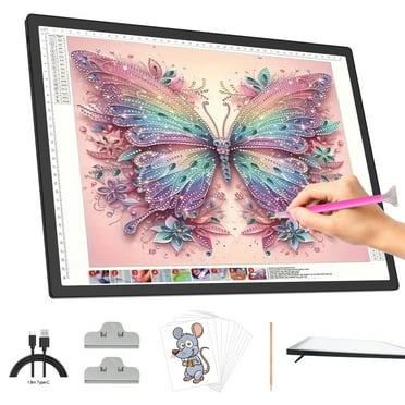 Light Box A3 with Clips,Rechargeable Led Light Pad,3 Colors Dimmable ...