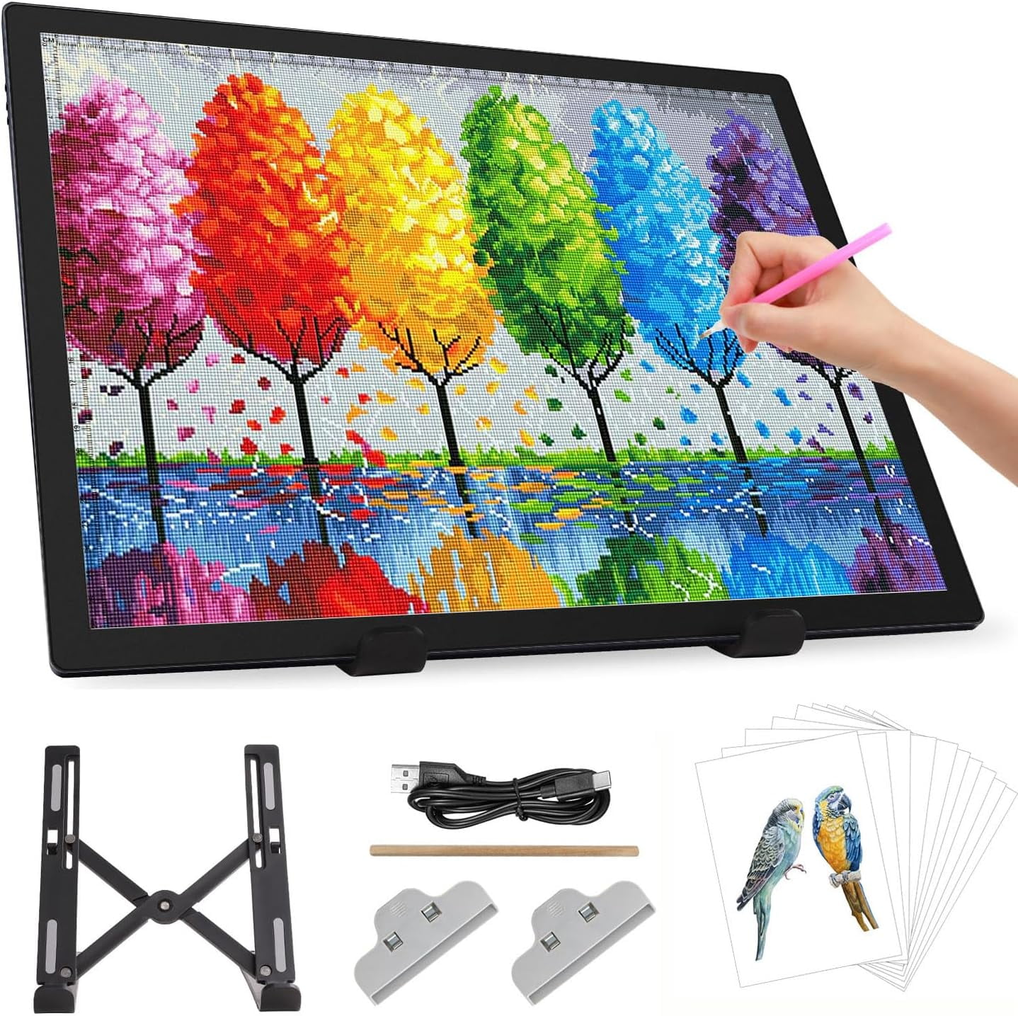 A3 Rechargeable Light Box with Stand/Clips,led Light pad with 3000mAh ...