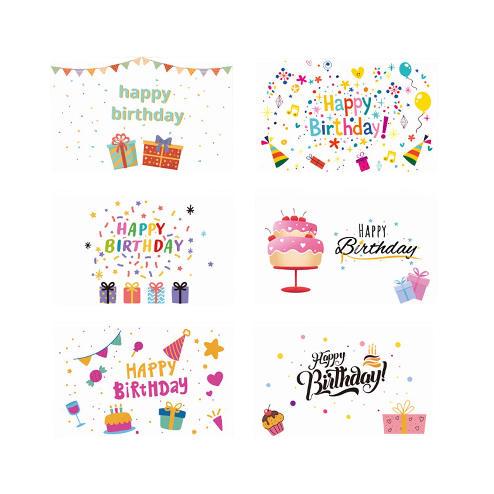 A3 Set Of 6 Blank Birthday Greeting Cards With Envelopes And Stickers ...