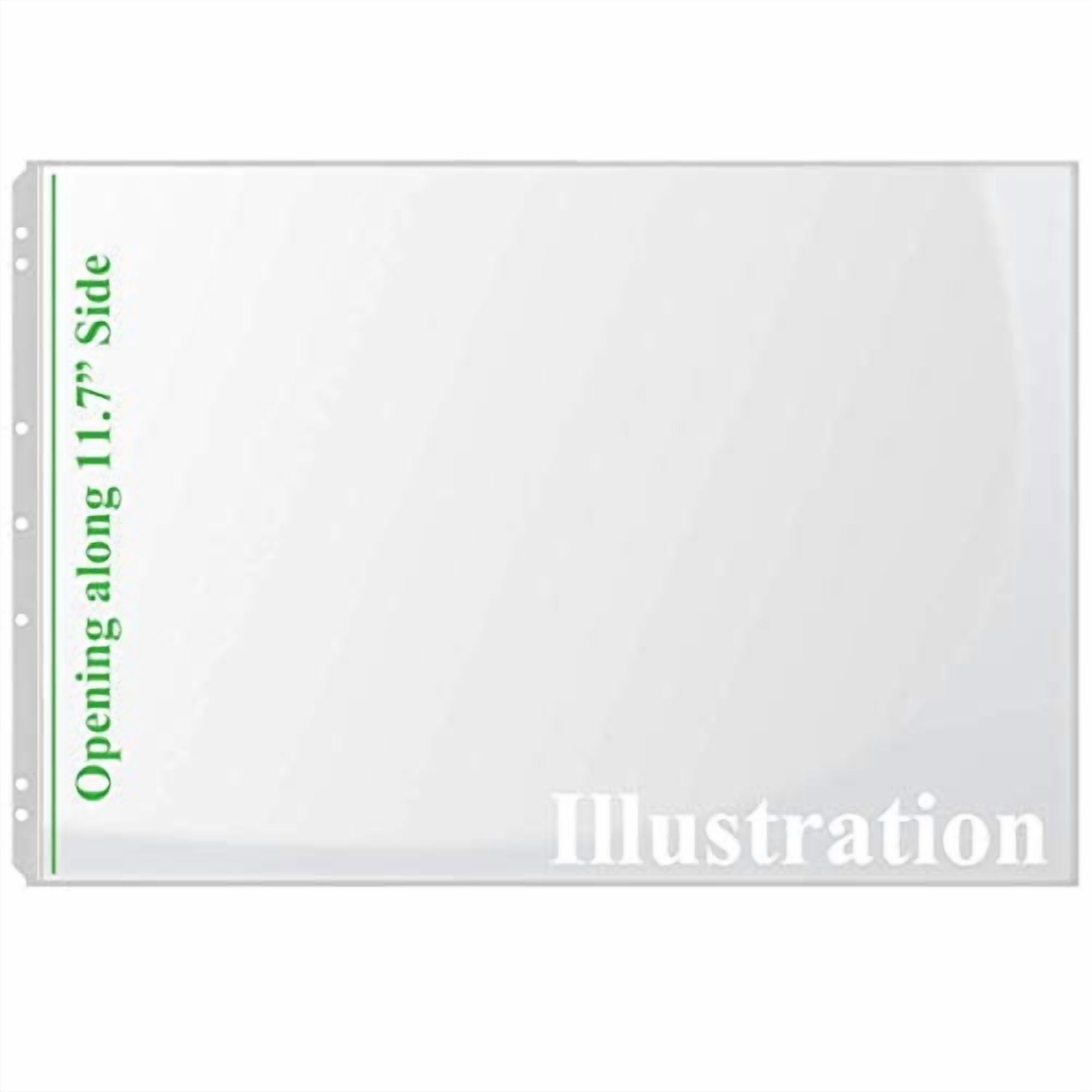 A3 Sheet Protectors Side Loading with 7-Holes 25 Sleeves Heavy Gauge ...