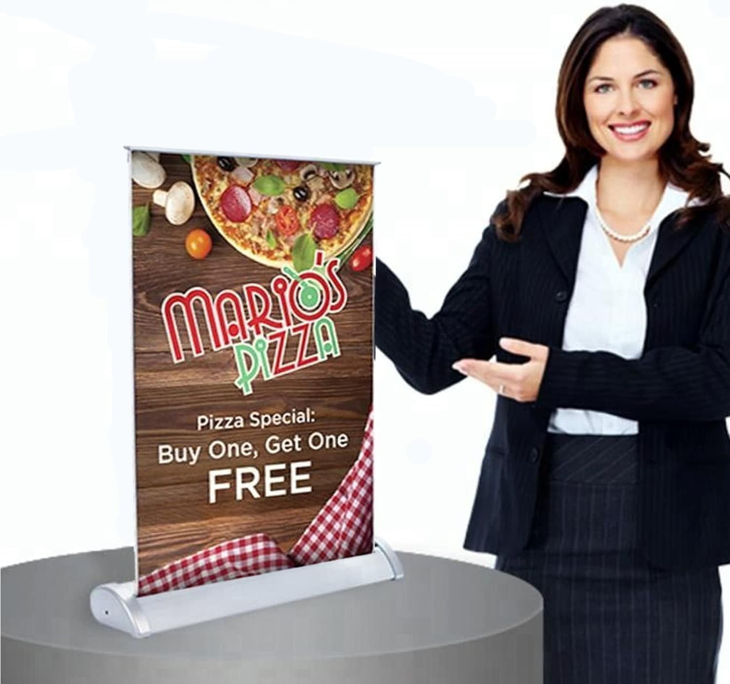 A3 Single Side Mini Roll Up Stand Retractable Tabletop Aluminum Small Size Display (4) - Walmart.com