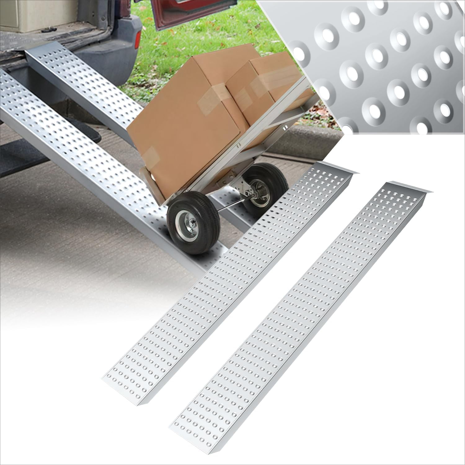 A3 Steel Versatile Loading Ramp for Hand Truck, Bicycle, Motorcycle ...
