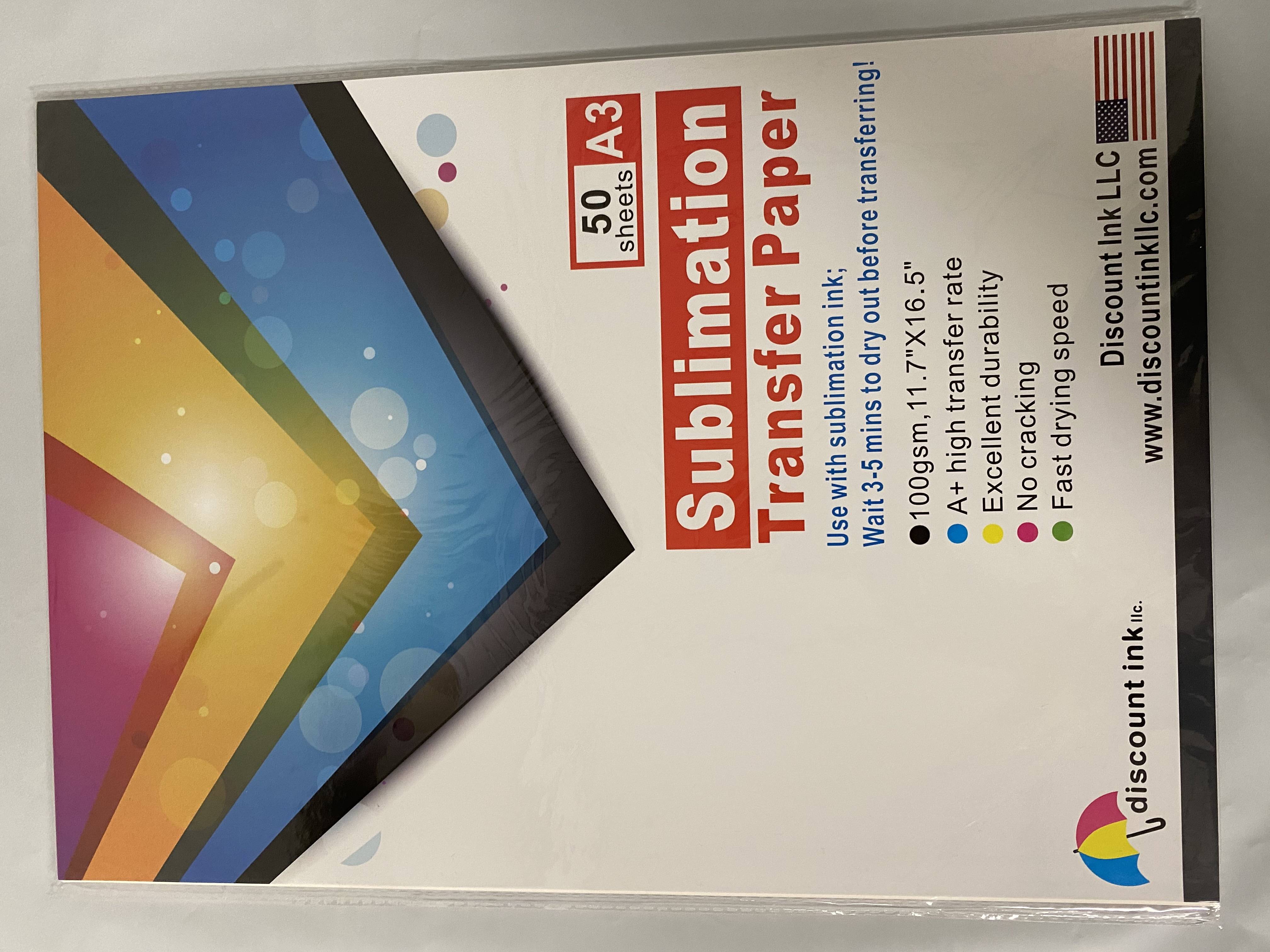 A3 Sublimation Paper 50 Sheets 11.7"x16.5" Inches for Inkjet Printer ...