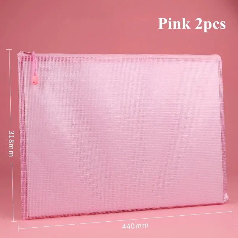 A3 Zipper Pouch Document Bag Waterproof Zip File Folders Artwork ...